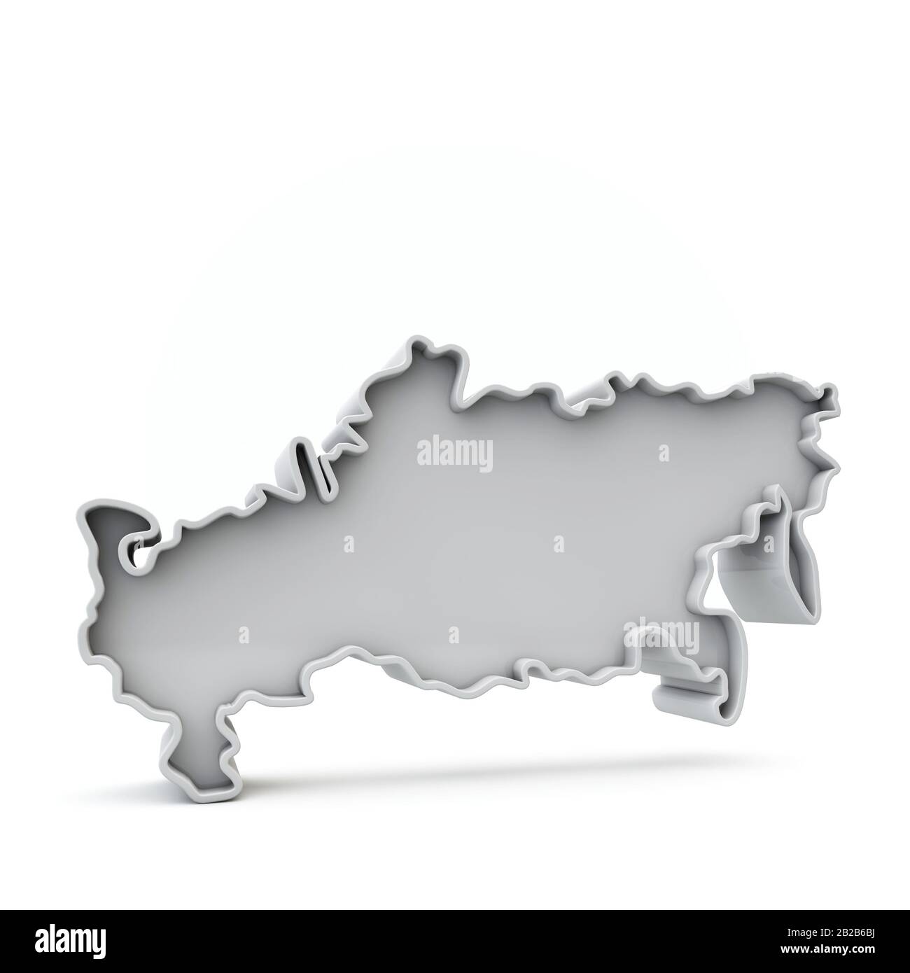 Russia simple 3D map in white grey. 3D Rendering Stock Photo - Alamy