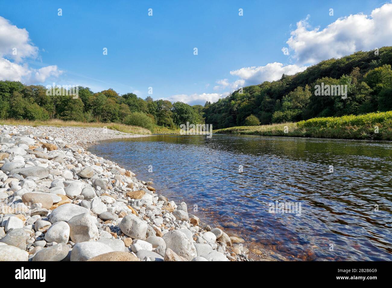 The River Wharfe flows through Lower Grasswood at Grassington in the ...