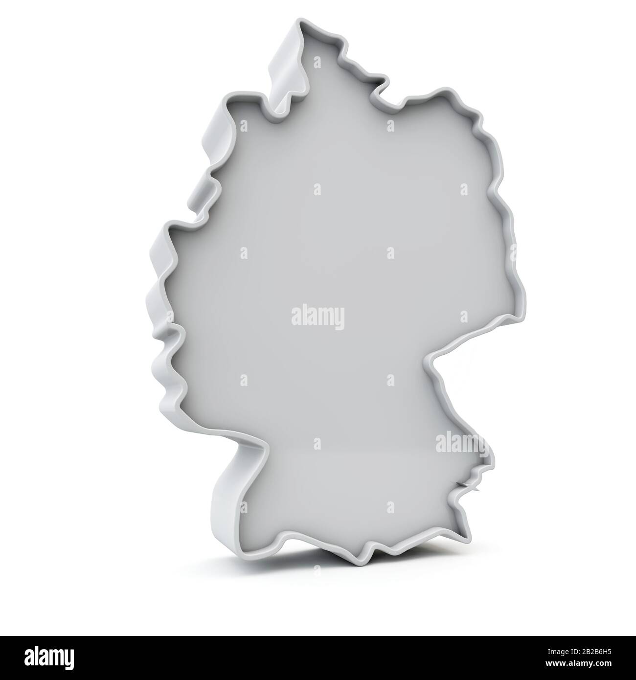 Germany simple 3D map in white grey. 3D Rendering Stock Photo - Alamy