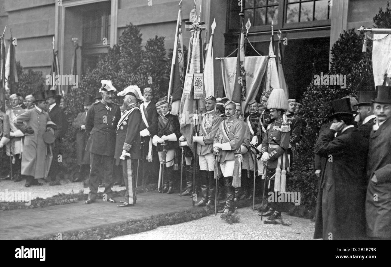 Reich Chancellor Theobald von Bethmann Hollweg (left) and the Prussian ...