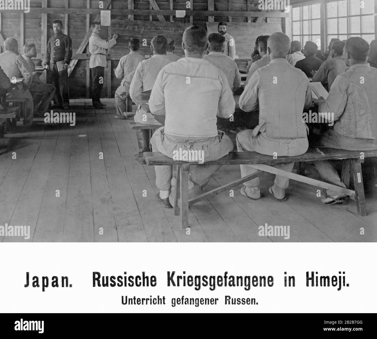 Russian captives sit in class in Himeji Stock Photo - Alamy