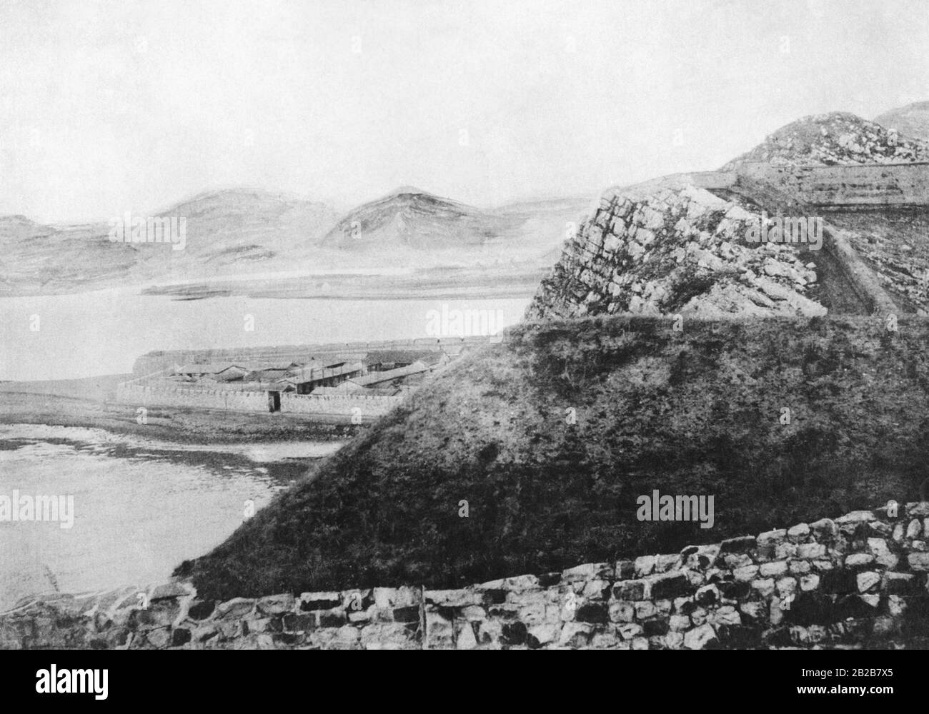 The Wei-yuen Fort on the western side of the harbor of Port Arthur ...