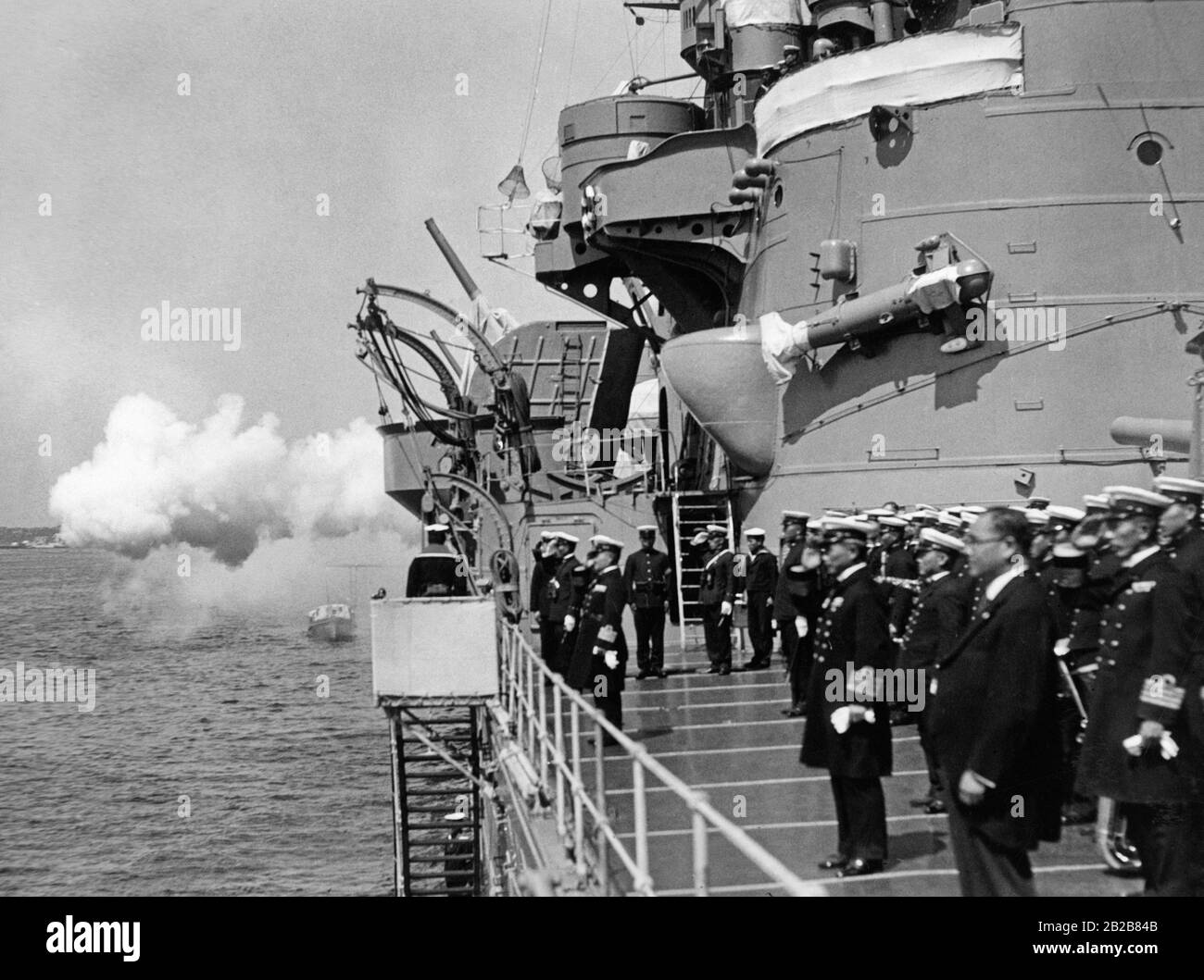The cruiser Ashigara of the Imperial Japanese Navy visits the Kiel Week ...