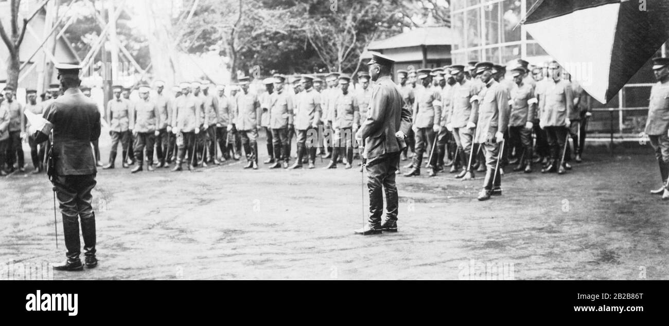 A Japanese officer takes the salute of his unit Stock Photo - Alamy