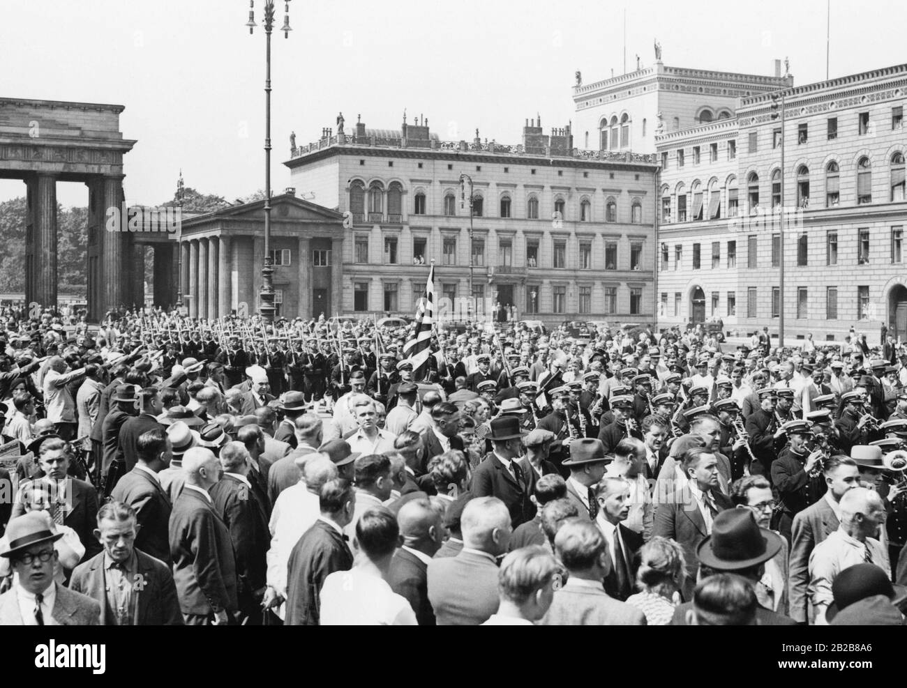 The crew of the cruiser Ashigara of the Imperial Japanese Navy during a ...