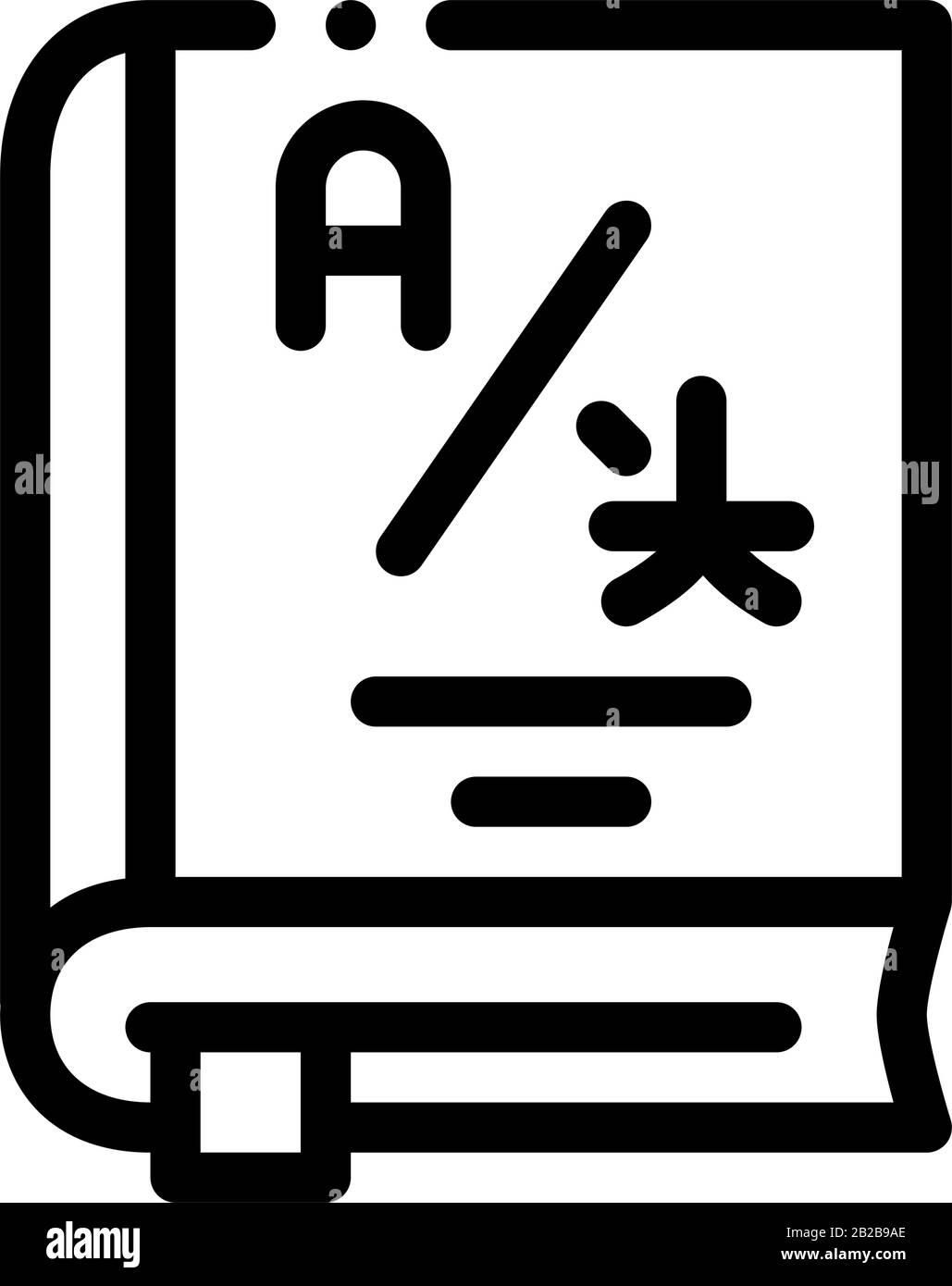 Dictionary Or Education Book Icon Thin Line Vector Stock Vector Image ...