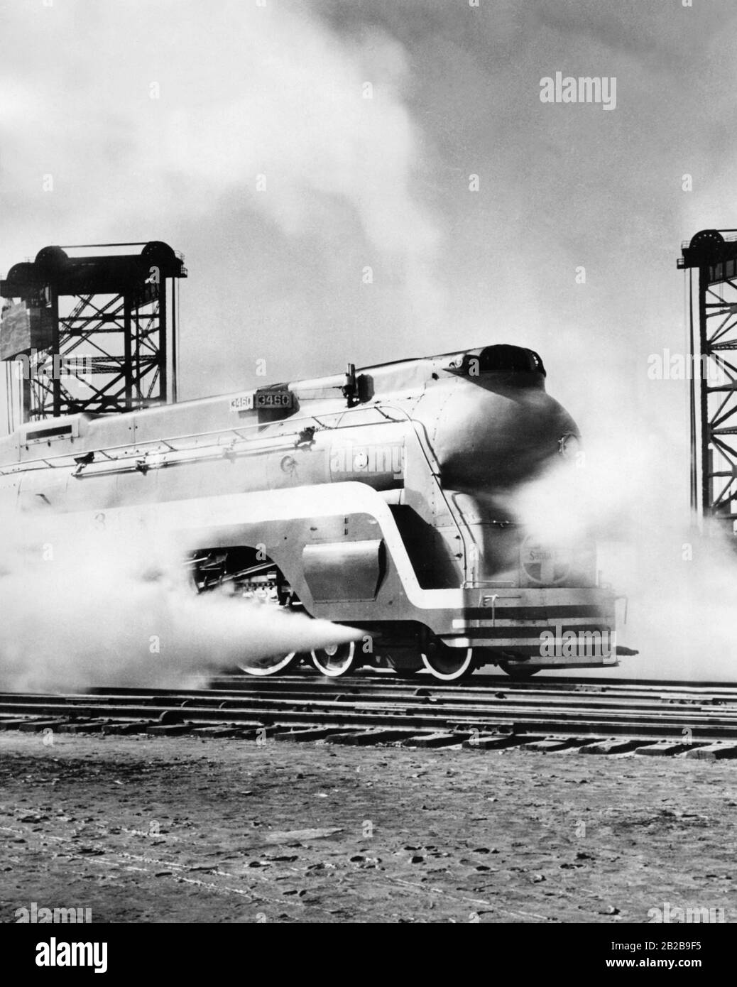 A streamlined locomotive of the type 4-6-4 on a ride from Chicago to La ...