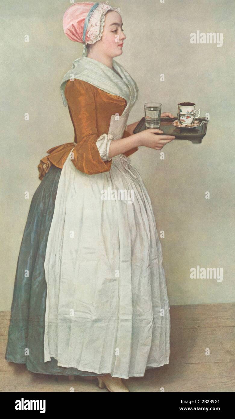 Pastel painting in Rococo style by Jean Etienne Liotard showing a ...
