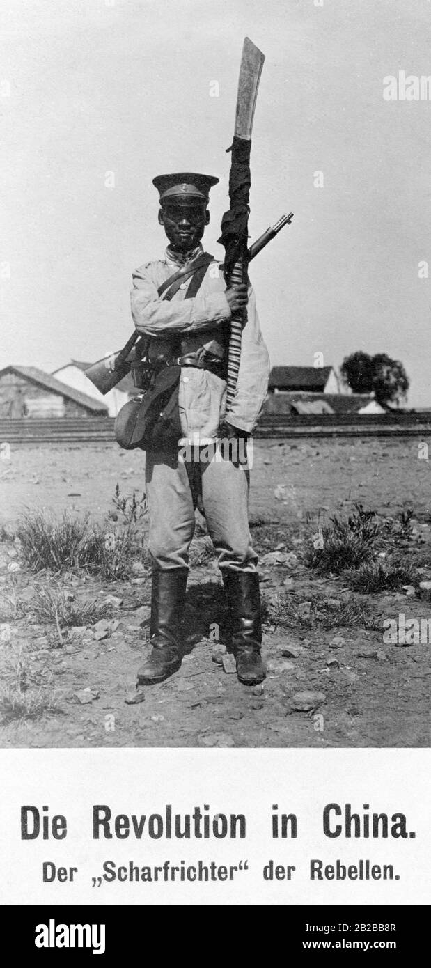 The executioner of a rebel unit during the Chinese Revolution Stock ...