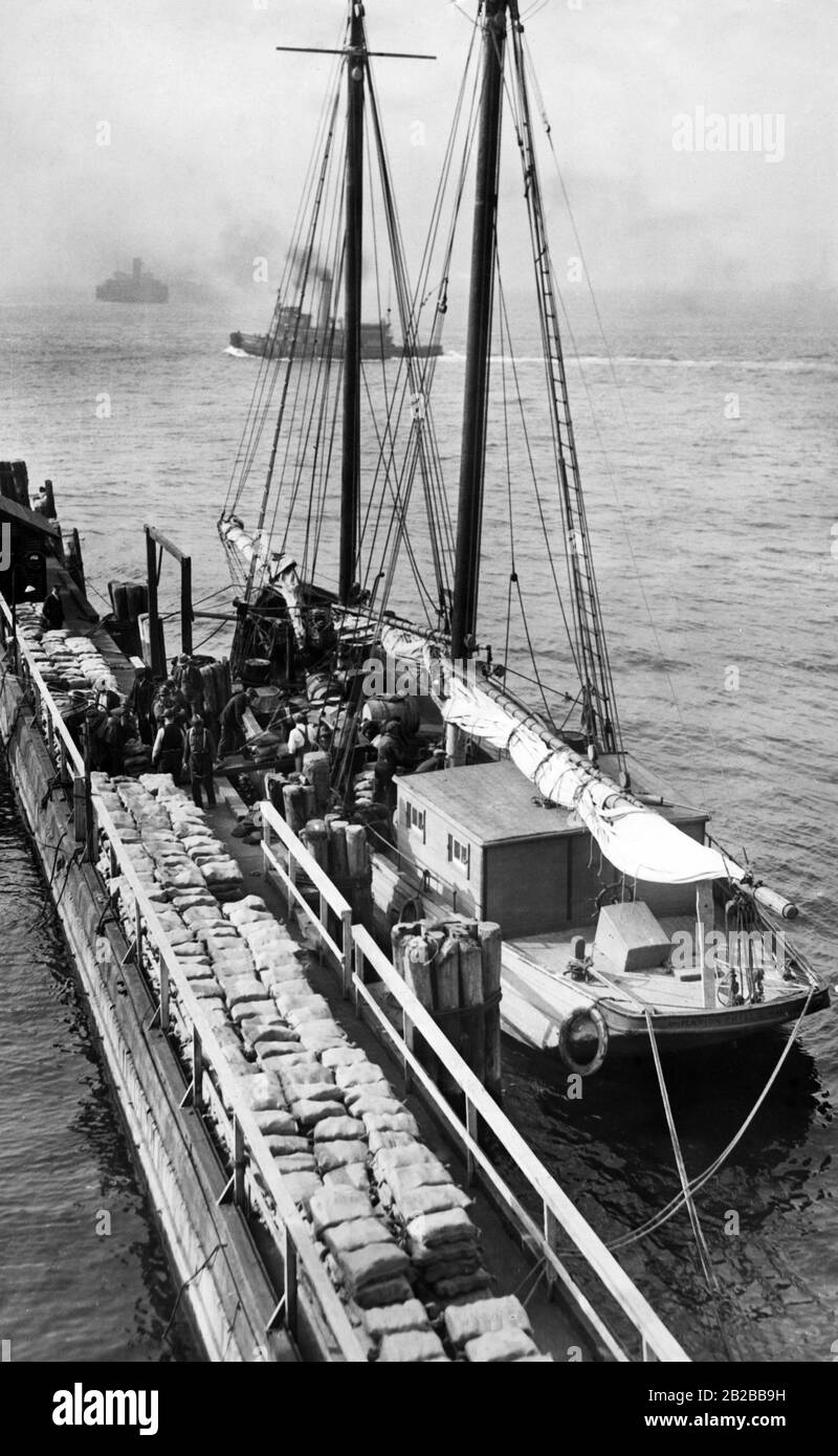 Prohibiton: Confiscated rum running schooner 'Marion Phyllis' which was ...
