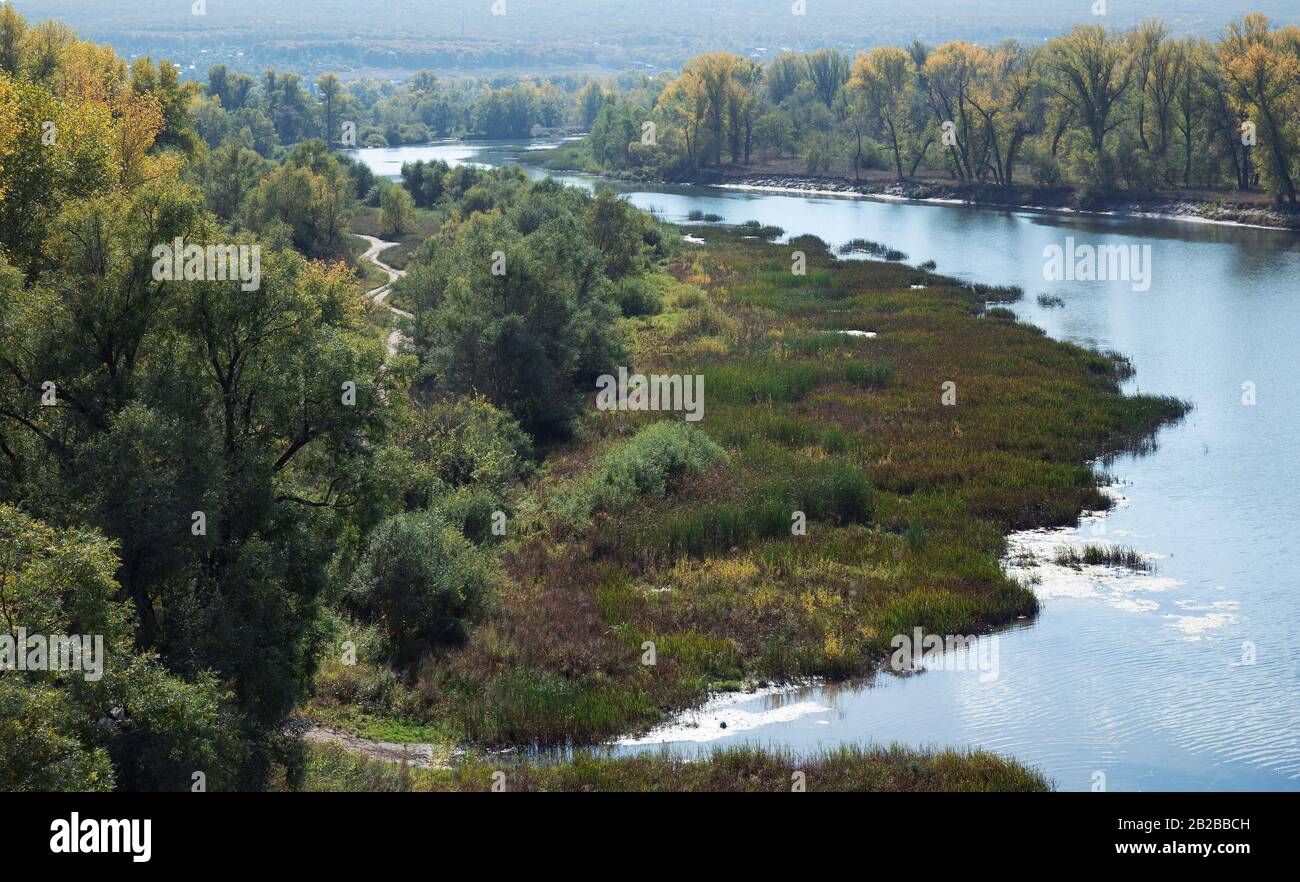River valley in the countryside, top view Stock Photo - Alamy