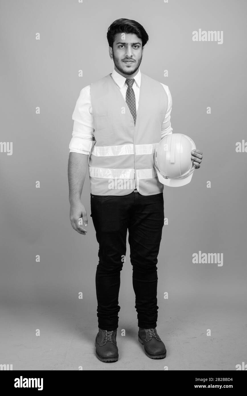 Construction worker full body Black and White Stock Photos & Images - Alamy