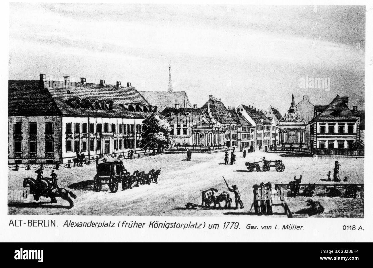 Drawing of the Alexanderplatz around 1779 Stock Photo - Alamy