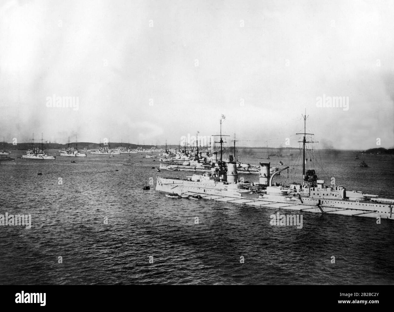 Ships of the 1st and 2nd Squadron of the German High Seas Fleet in Kiel ...