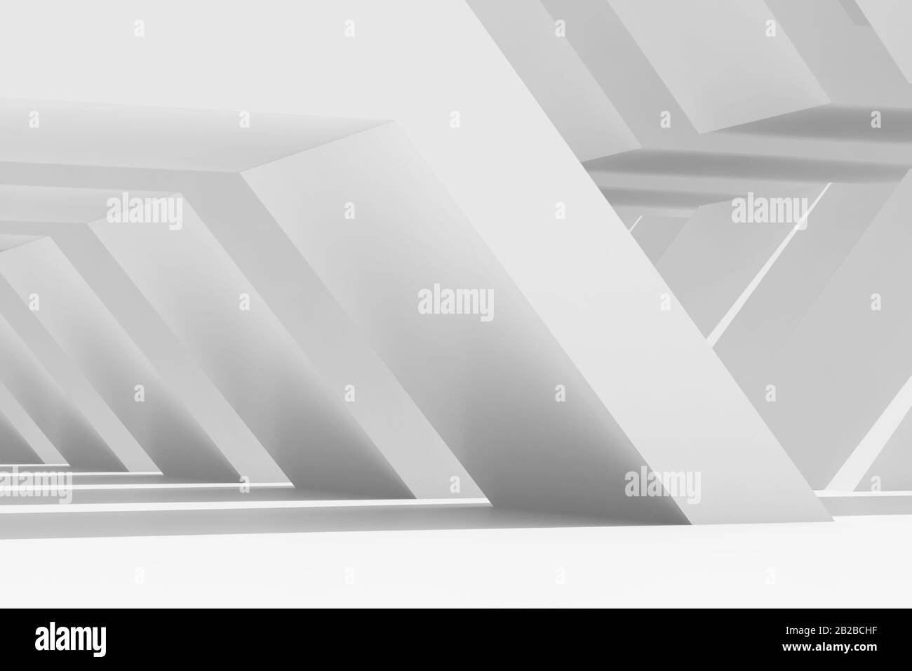 Abstract white interior background. Parametric architecture template ...