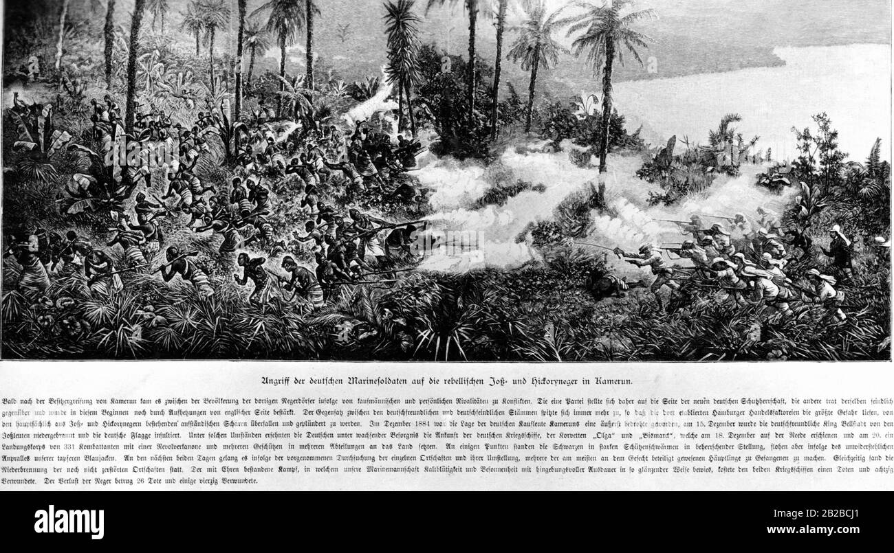 Attack of German navy soldiers on natives due to rivalries of the ...