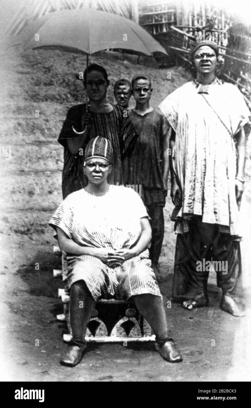 The mother of King Bamum of Cameroon in European mission clothing. She ...