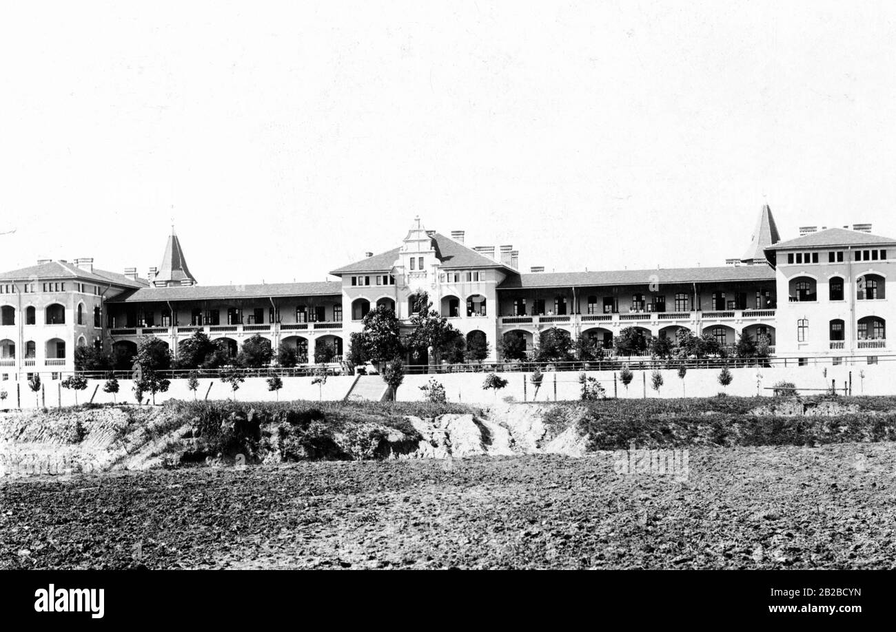 German military facility in the Kiautschou concession in Tsingtau Stock ...