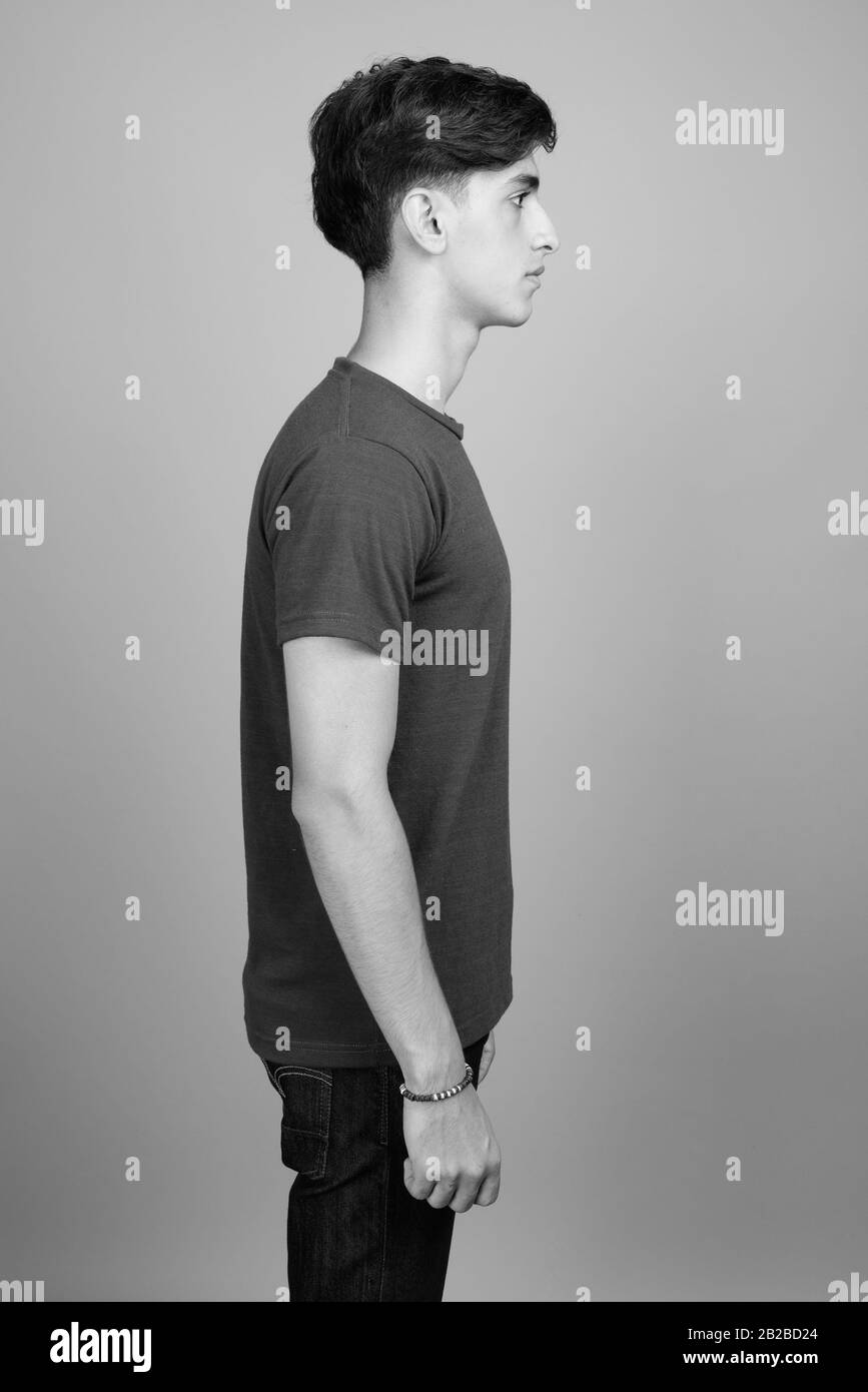 Male Teen Handsome Teen Side View High Resolution Stock Photography and ...