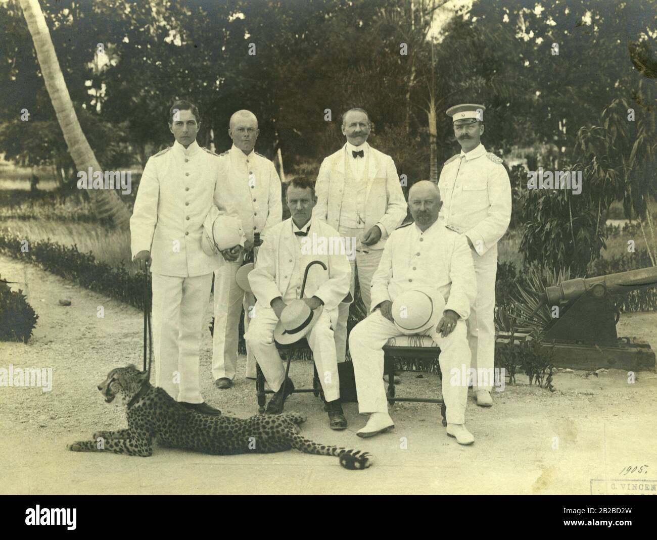 From left to right: Prince Adalbert von Lehsten, Deputy Governor ...