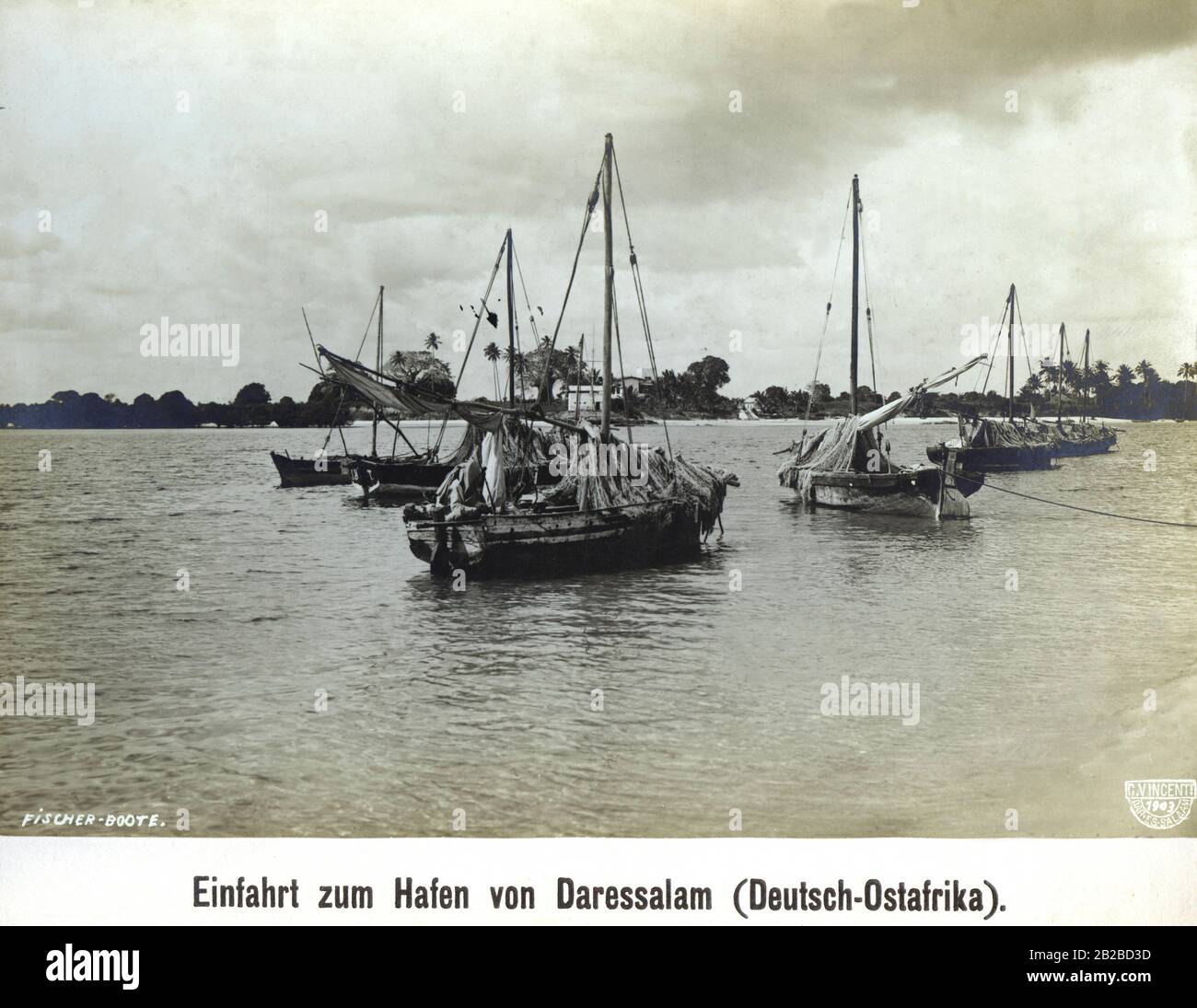 The port of Dar es Salaam in the former German East Africa, today ...