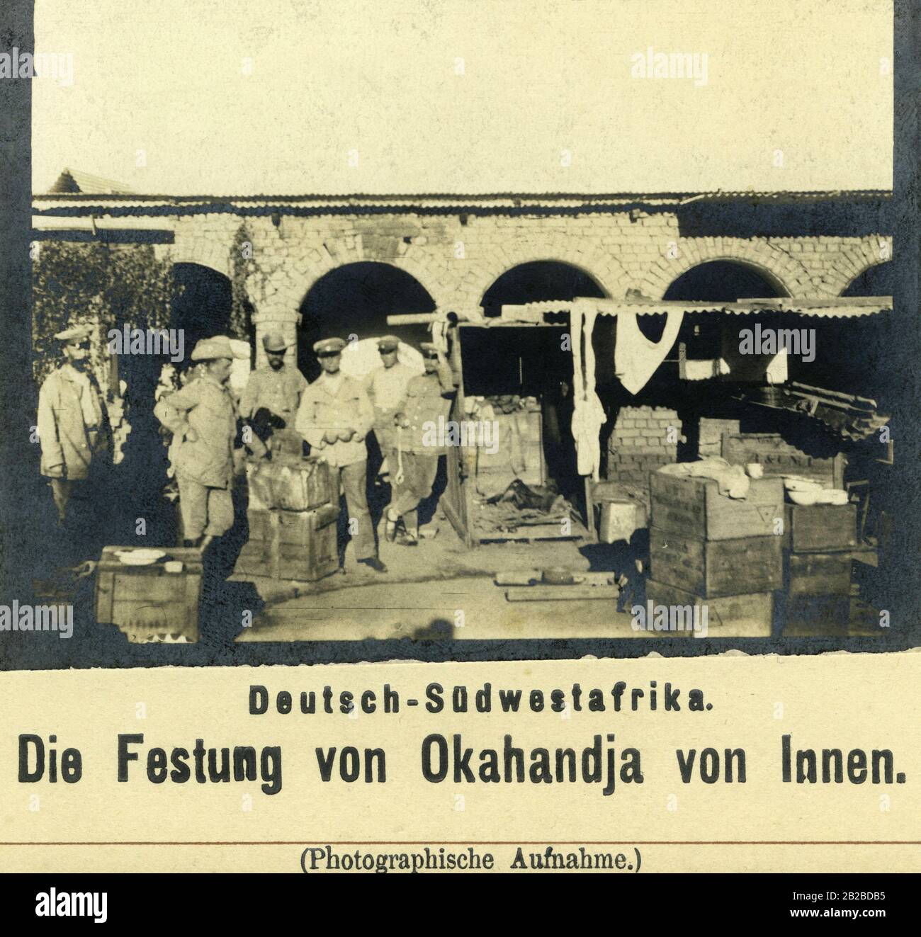 Interior of the German fortress of Okahandja in German South West ...