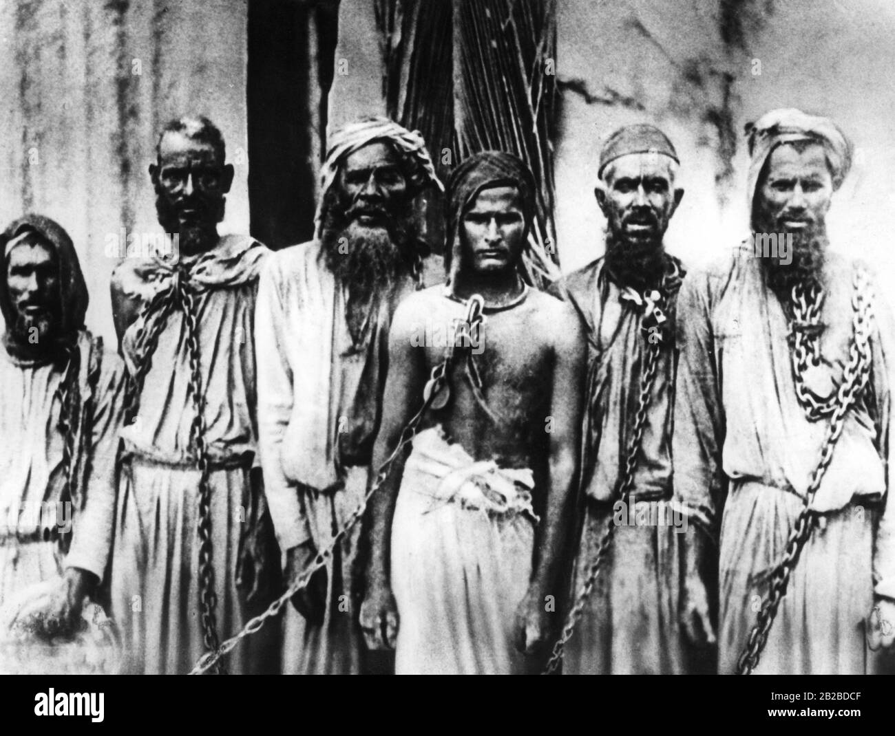 Arab fighters detained by the Germans in German East Africa being ...