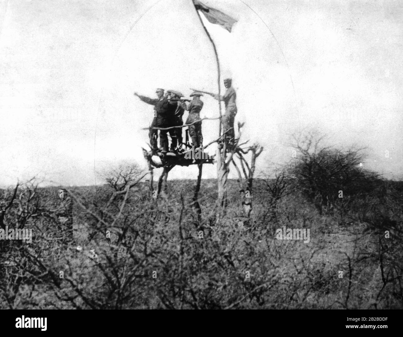 German observation post of the heliograph station of Okaharui in German ...
