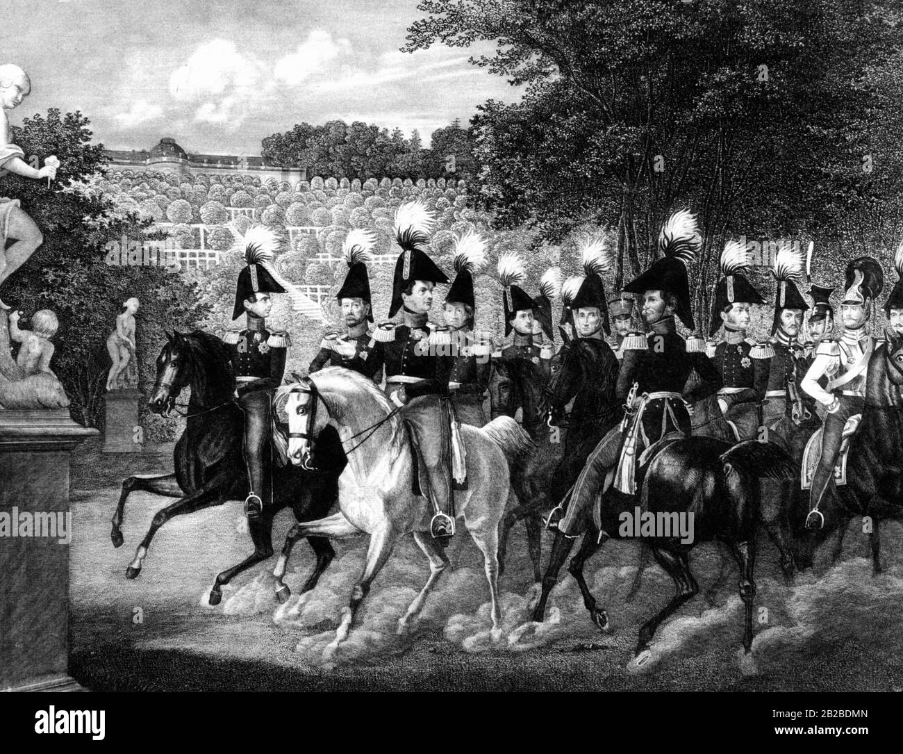 The steel engraving by F. Randel from 1842 shows Frederick William IV ...