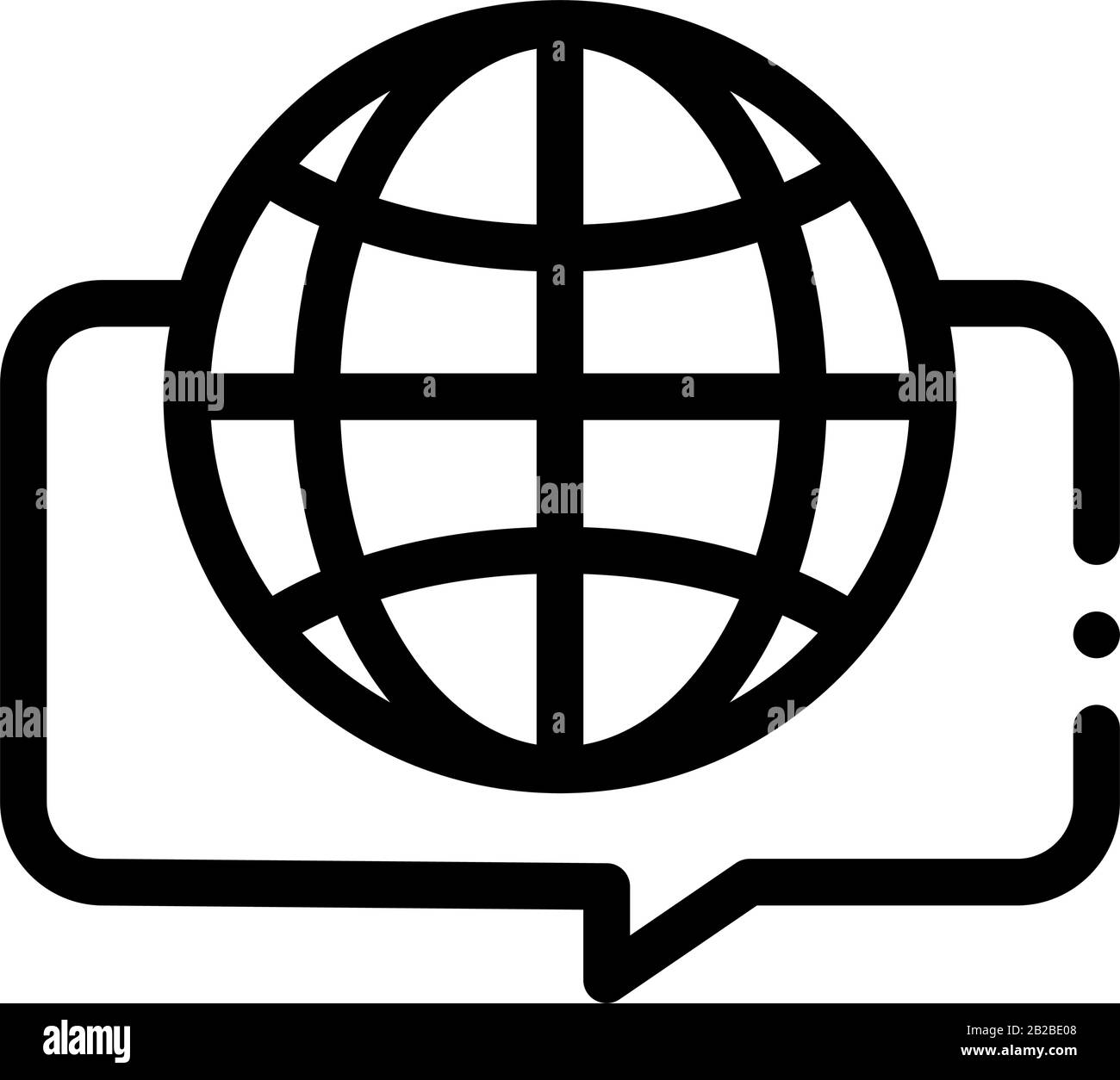 Earth Globe In Quote Frame Icon Thin Line Vector Stock Vector Image ...