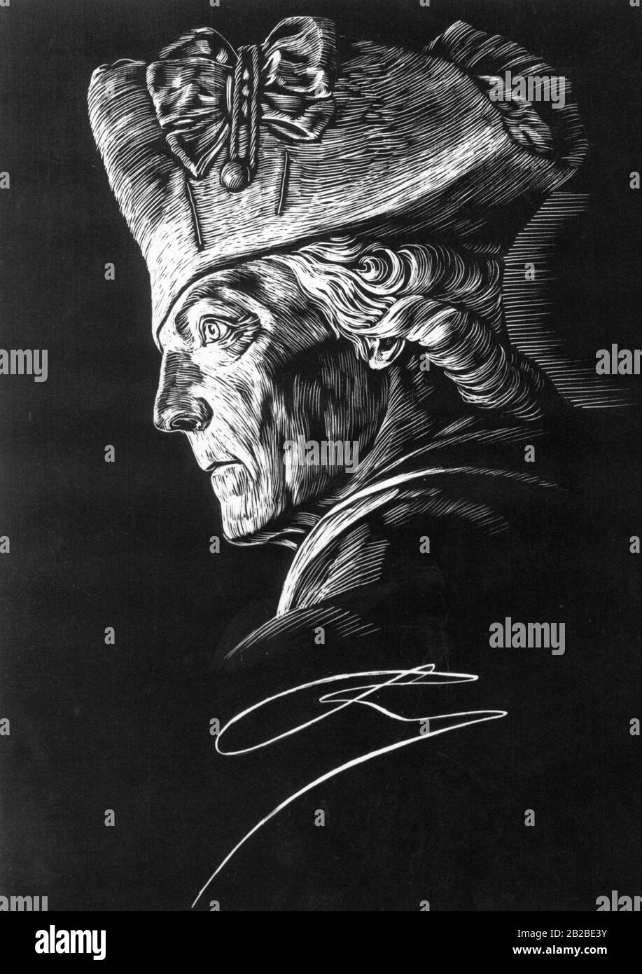 Frederick II the Great, drawing by Prof. Boehm (around 1940 Stock Photo ...