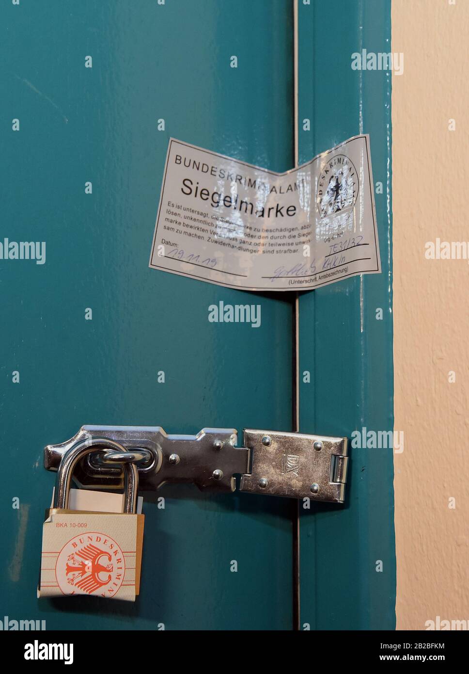 Berlin, Germany. 19th Nov, 2019. The seal of the Federal Criminal ...