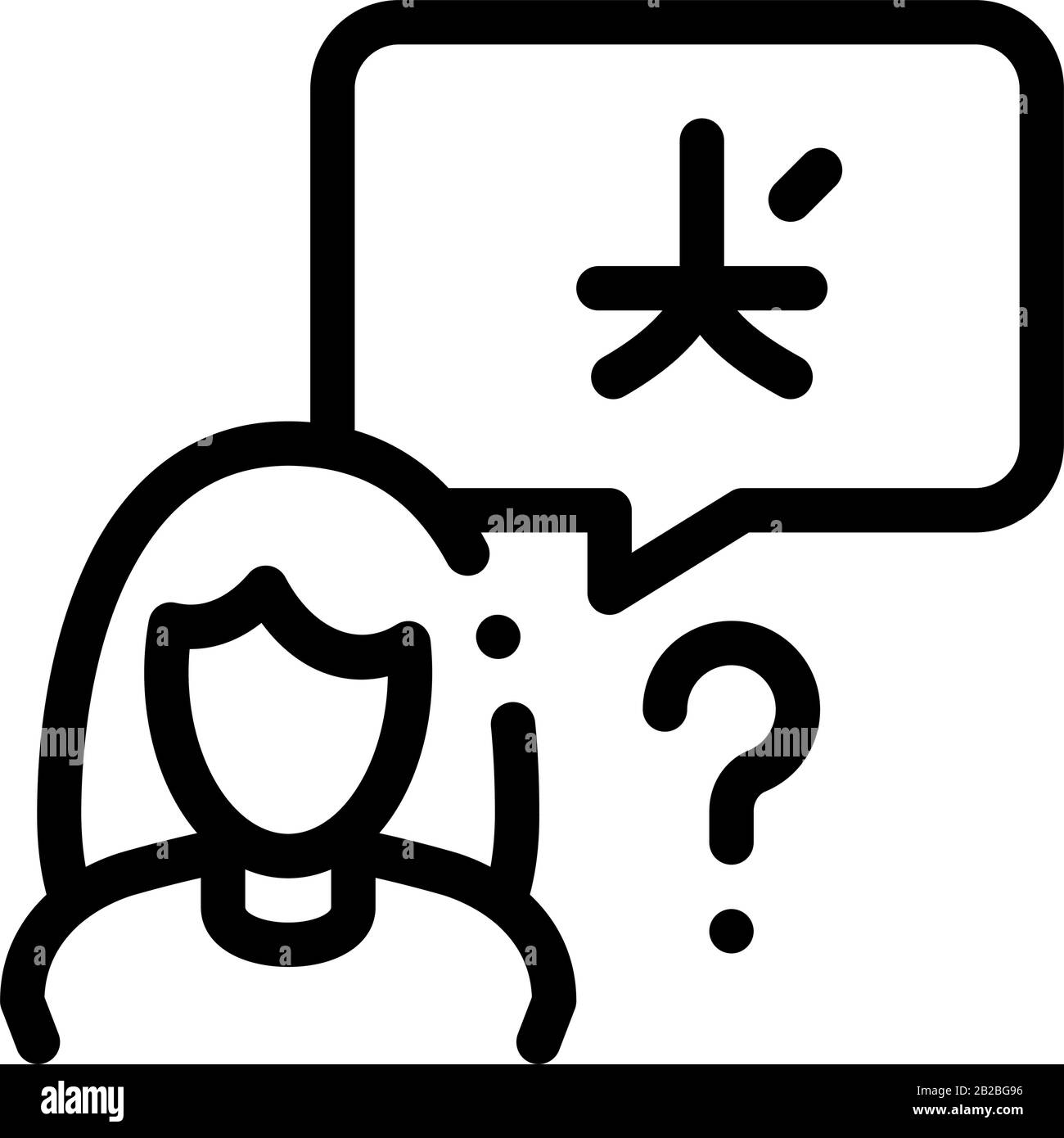 Woman Foreigner Silhouette Icon Thin Line Vector Stock Vector Image ...