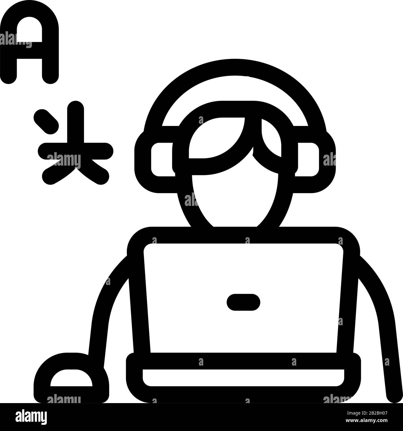 Human Learn Foreign Language Icon Thin Line Vector Stock Vector Image ...