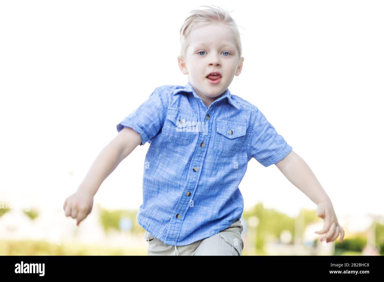 The child is a preschooler running fast forward. The concept is back to ...