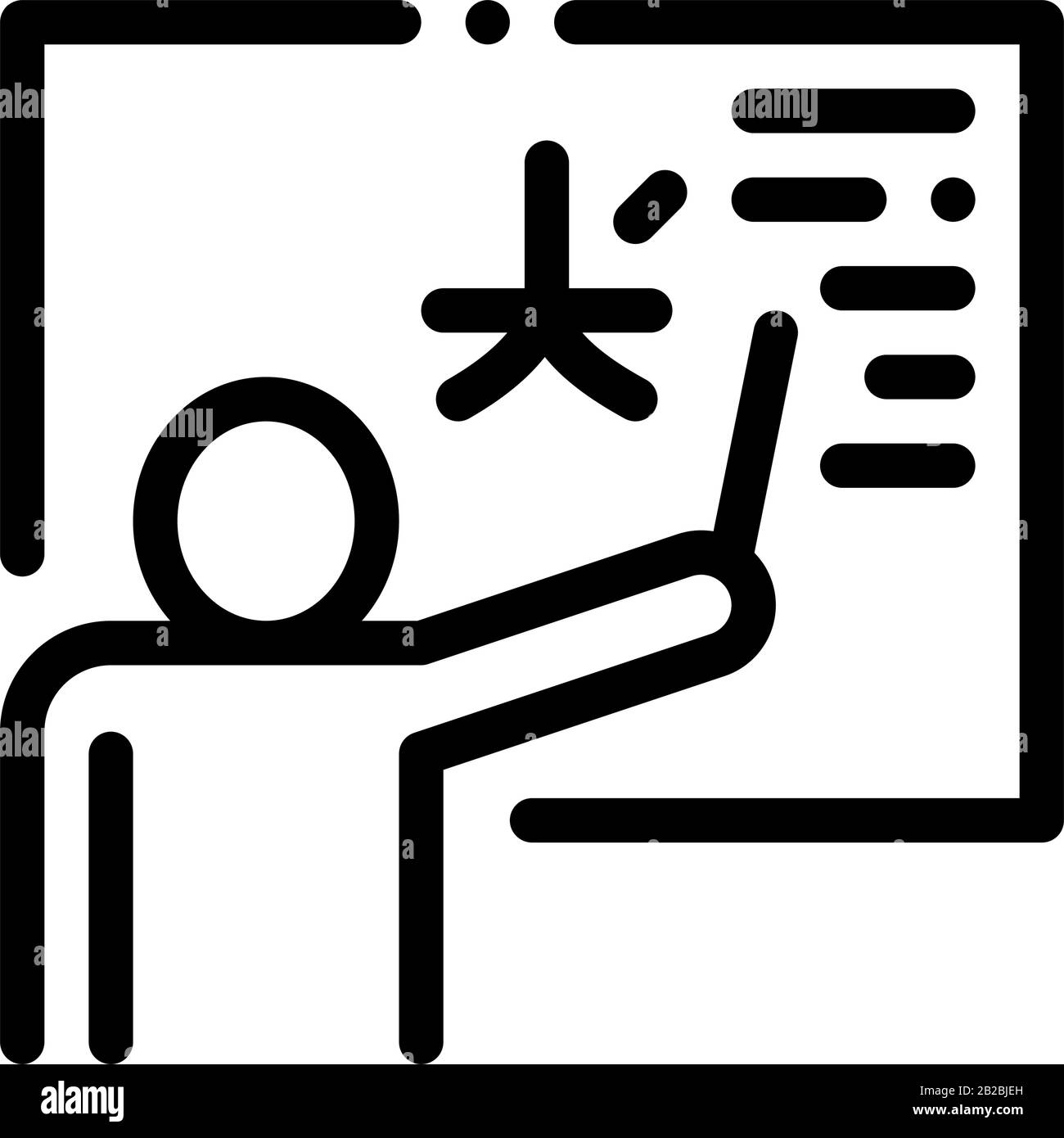 Teacher pointing blackboard Black and White Stock Photos & Images - Alamy