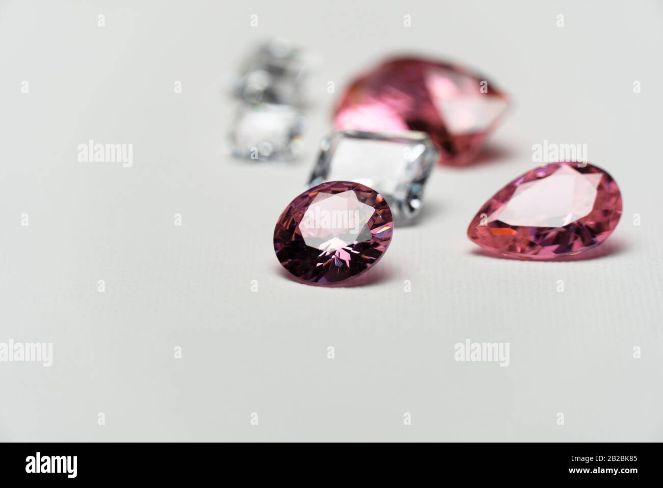 luxury precious pink white gemstone for jewelry on white fashion ...