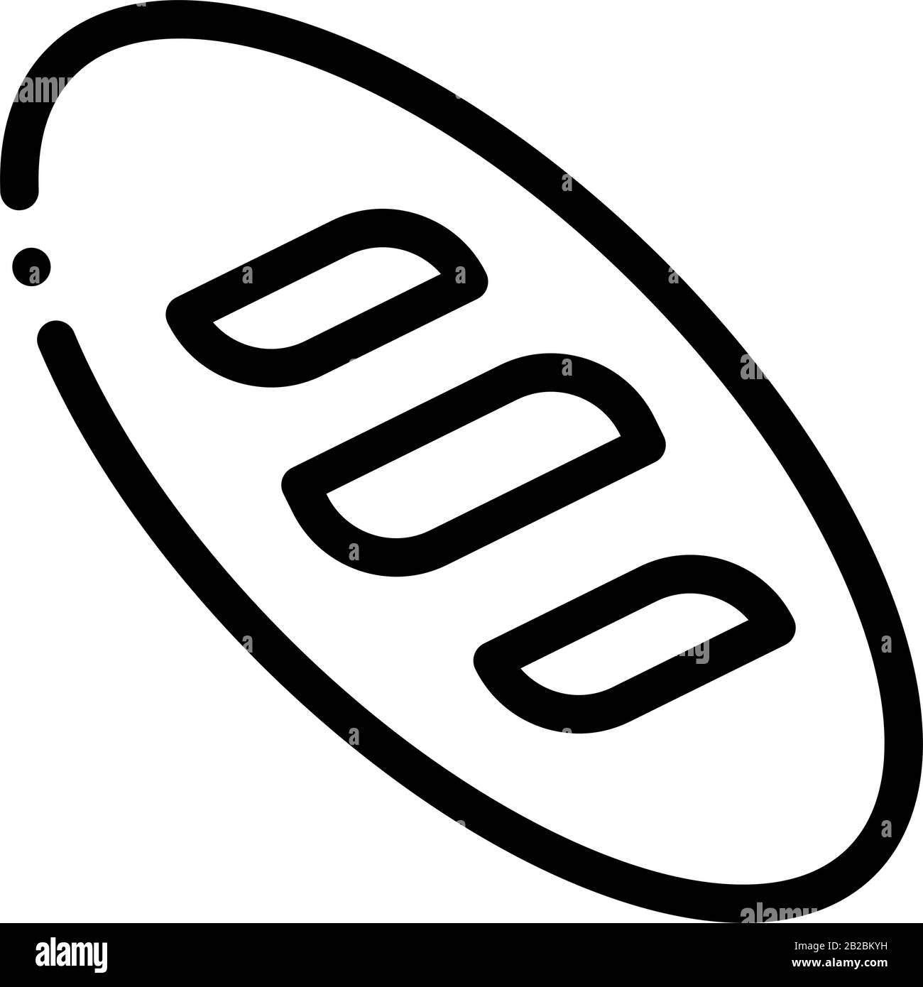 Bread Long Loaf Baked Food Icon Thin Line Vector Stock Vector Image ...