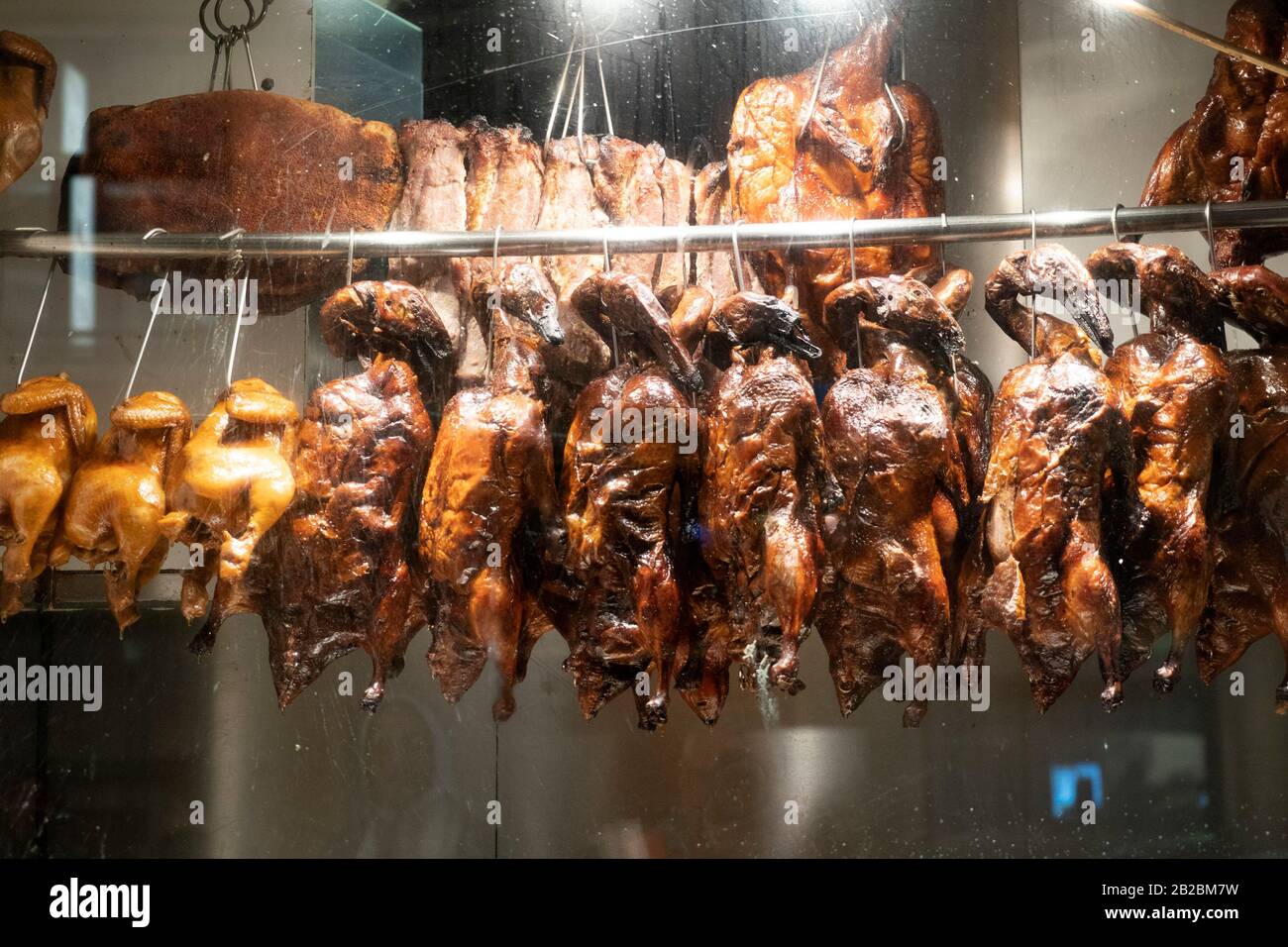 chinese traditional market street food roasted meat shop Stock Photo ...