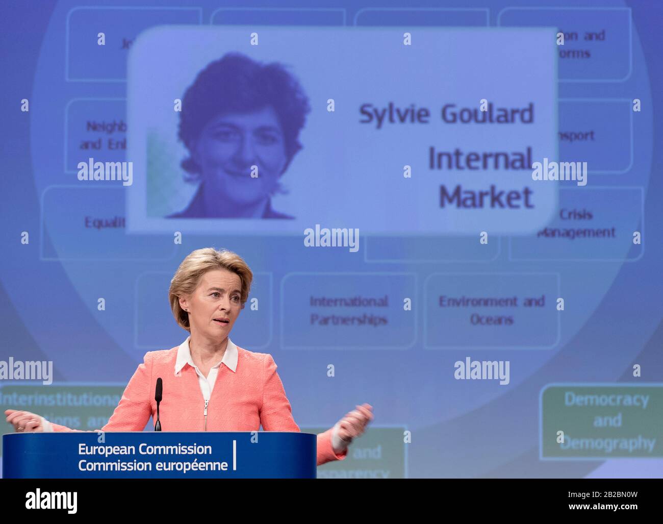 Ursula von der Leyen, President of the European Commission, presenting ...