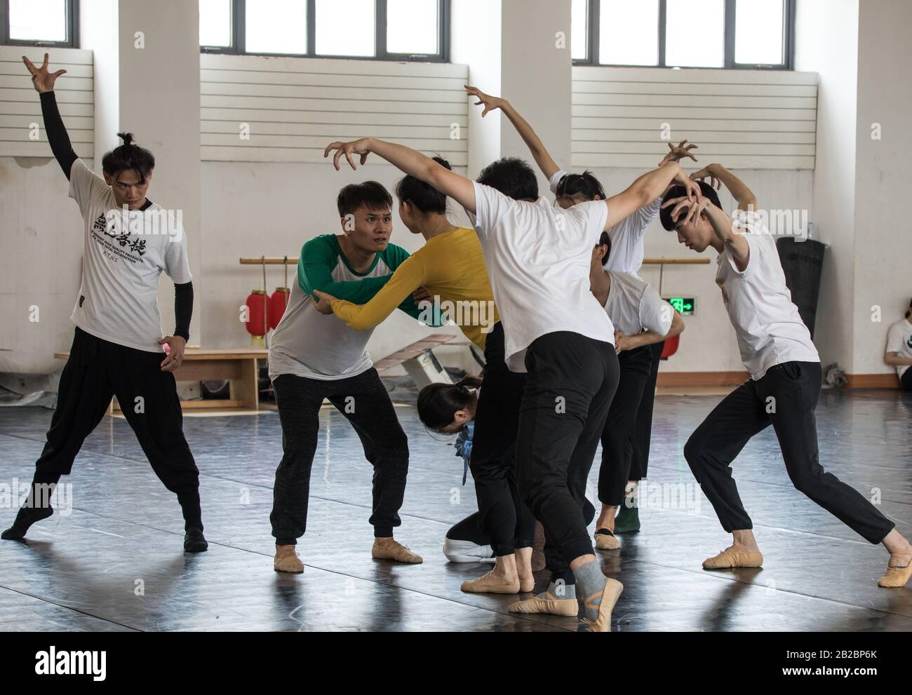BEIJING, СHINA - JUNE 01, 2019: Ballet troupe training in China Stock ...