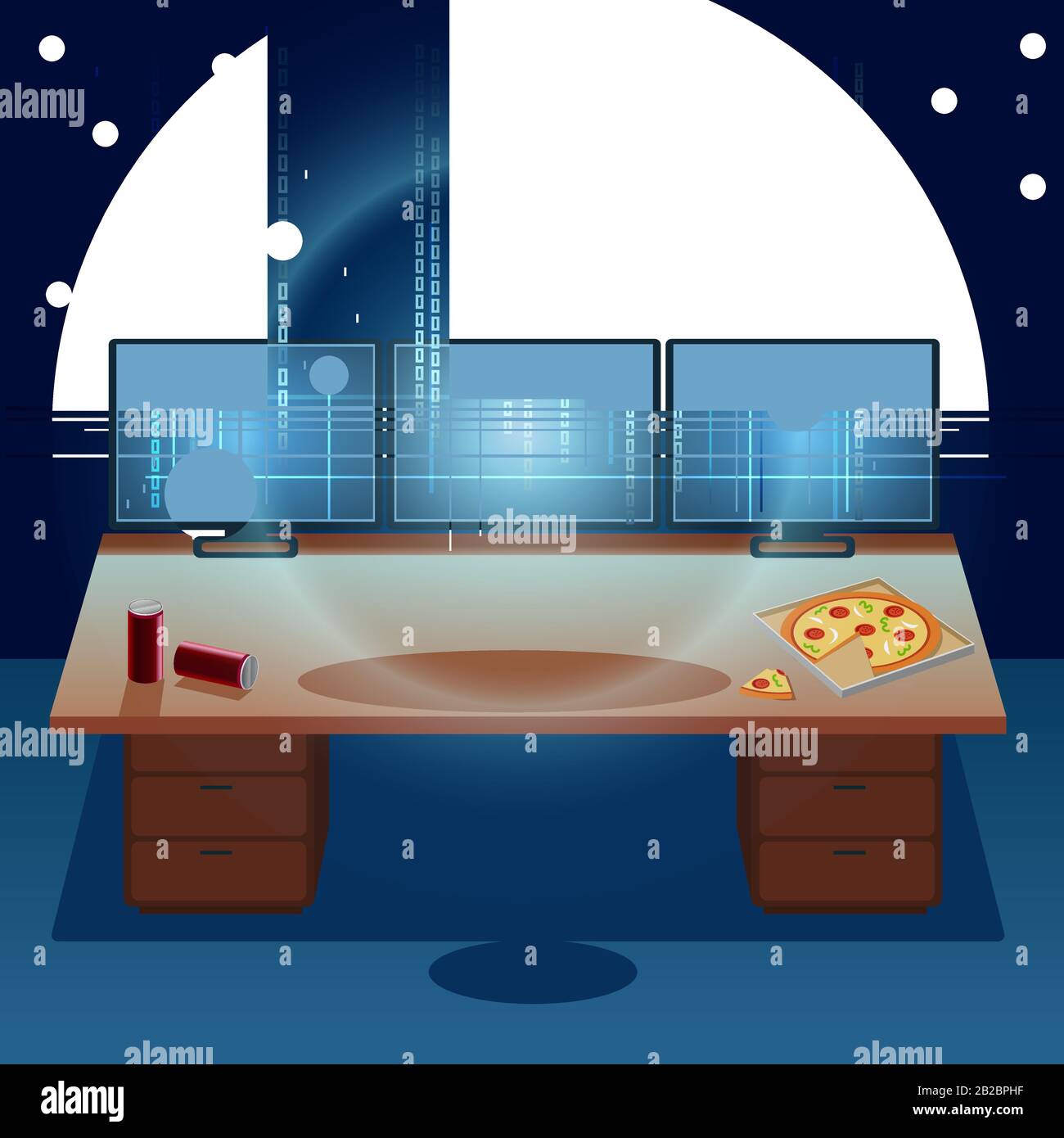 Hacker Working On A Code On Dark Digital Background With Digital