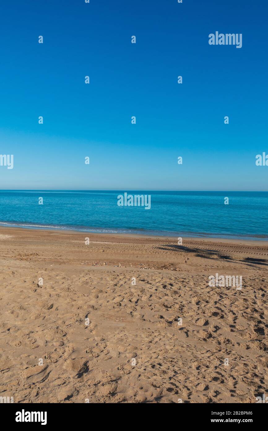 Benicassim beach a clear summer day, Castellon, Spain Stock Photo - Alamy
