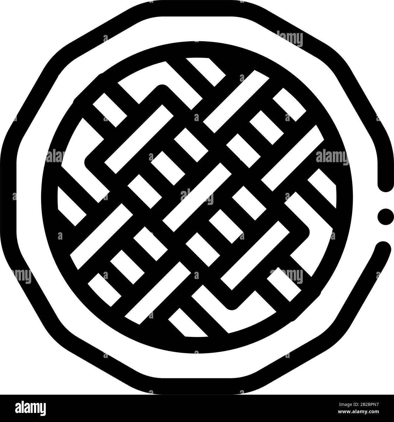 Pie Filled Meat Or Jam Food Icon Thin Line Vector Stock Vector Image ...