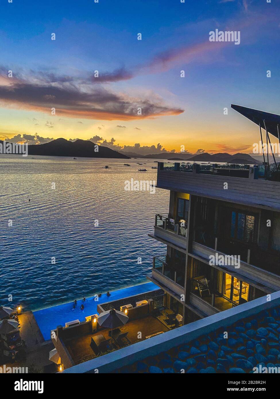 Coron town island sunset in Palawan, Philippines Stock Photo - Alamy
