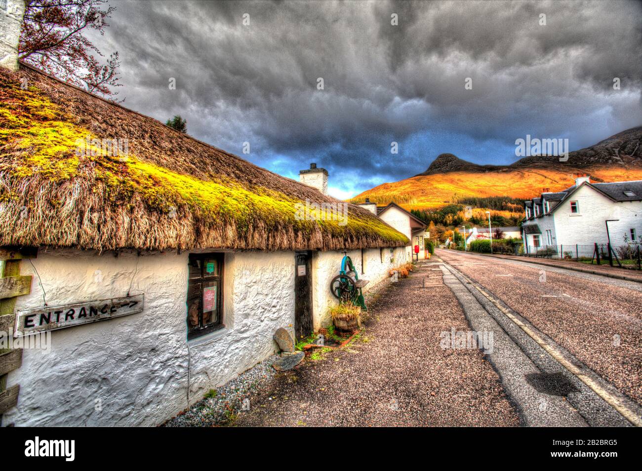 Village of Glencoe, Scotland. Artistic view of the Glencoe and North ...