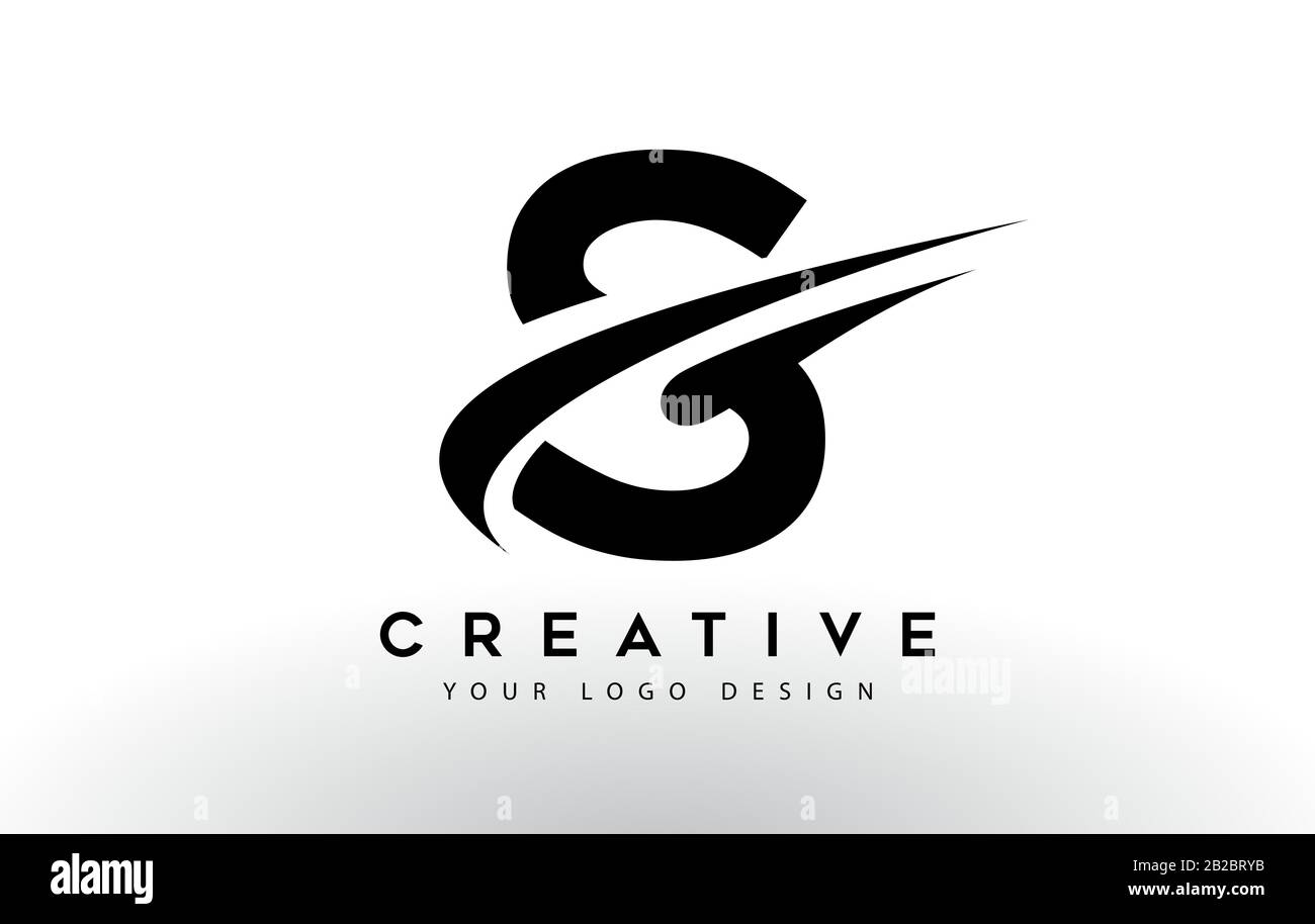 Creative S Letter Logo Design with Swoosh Icon Vector Illustration ...