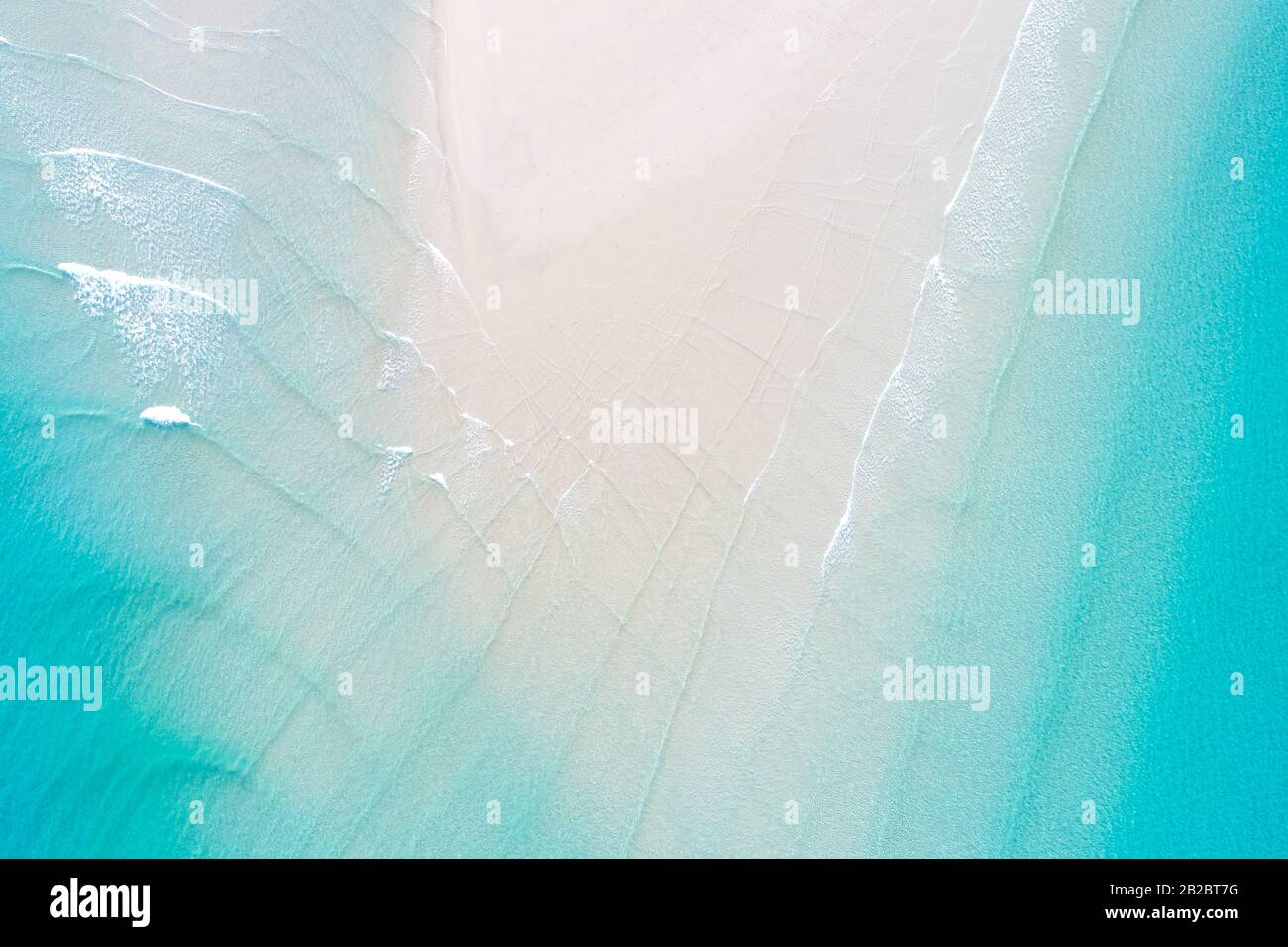 Aerial view of amazing white sand beach triangle sea shore, Koh Kut ...