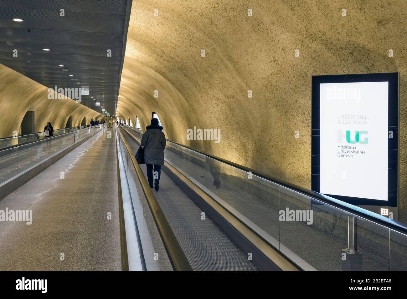 Geneva / Switzerland: at Geneva-Champel station, 25 m deep, a long ...