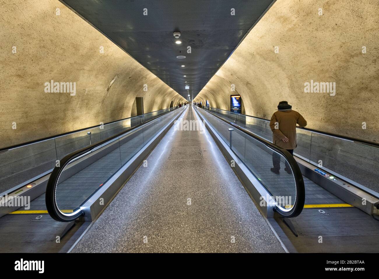 Geneva / Switzerland: at Geneva-Champel station, 25 m deep, a long ...